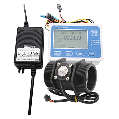 JAERB DN50 Digital Display Flow Quantitative Controller Water Flow Sensor Use to Control and Display Liquid Flow (Size : US Plug)