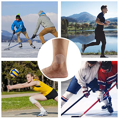 Qchengsan Ankle Gel Discs, Ankle Gel Pads for Boots, Skate Ankle Gel Discs Cushion Pads Ankle Protector Brace Skate Accessories for Ice Skating Hockey Riding Ski Ankle Protection