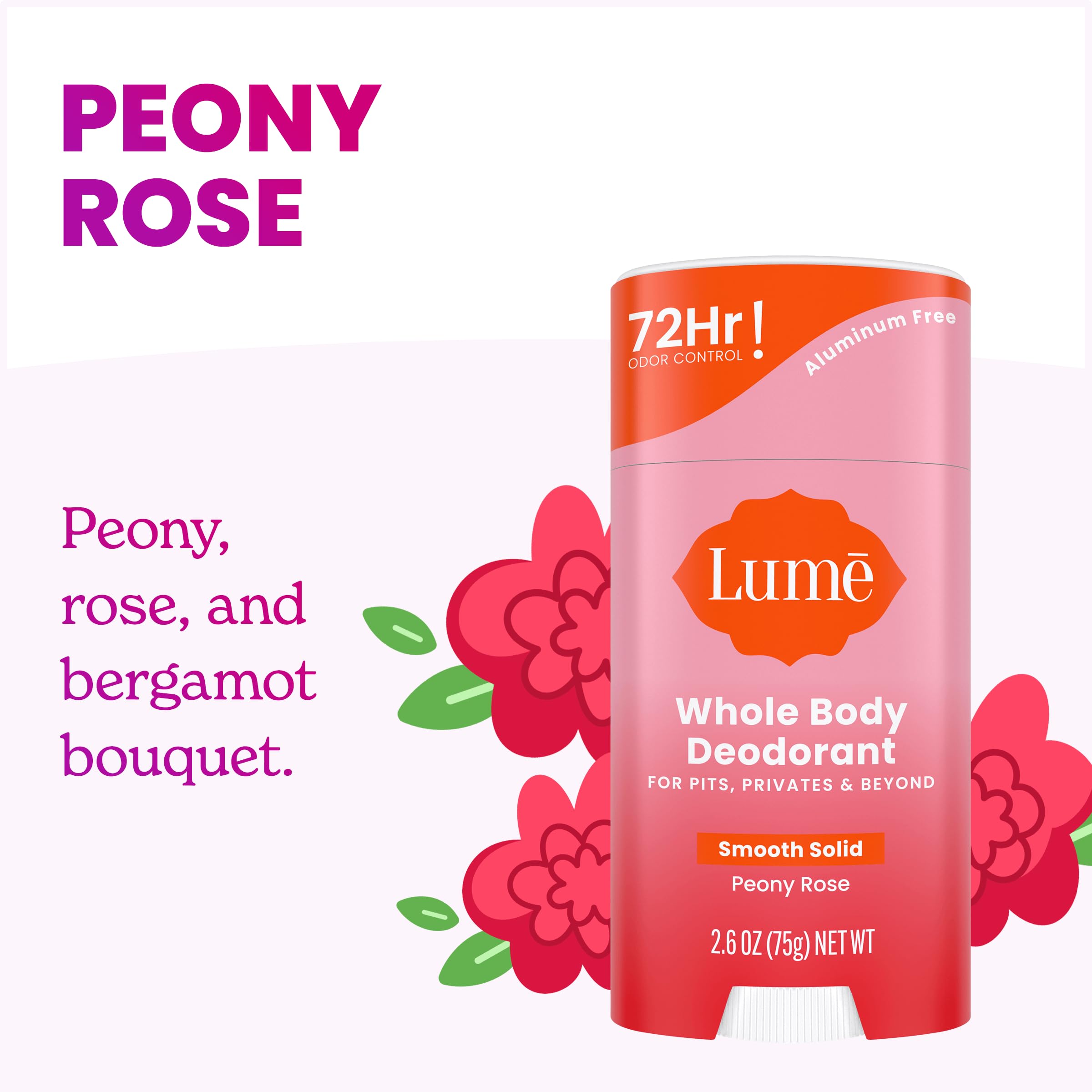 Lume Smooth Solid Stick - 2.6 Ounce (Peony Rose)