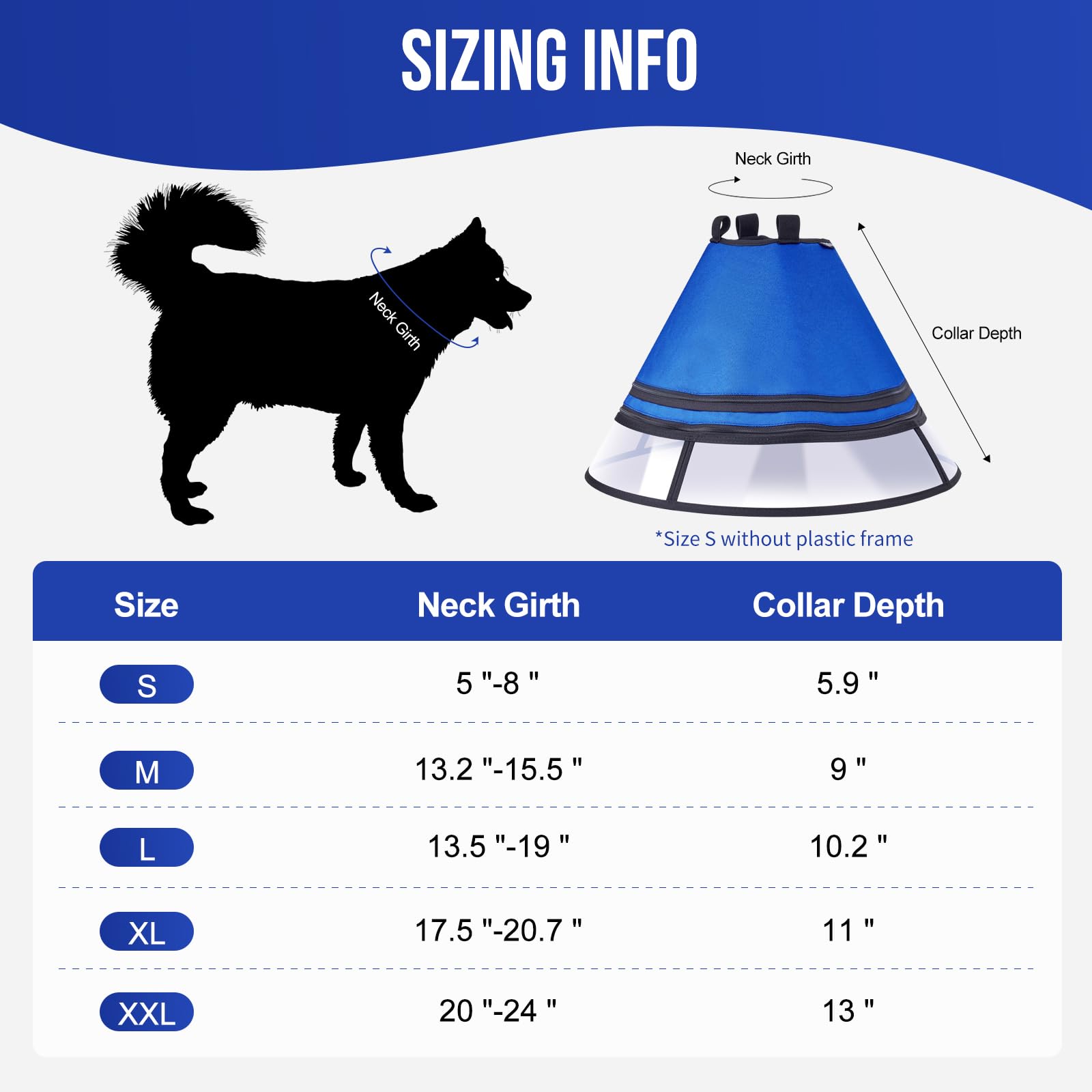 Soft Dog Cone Collar for Dogs After Surgery, OneTigris Adjustable Head Cone for Large Dogs, Neck Cone Alternative Elizabethan Dog Recovery Collars Prevent Licking (XL(Neck: 17.5"- 20.5"))