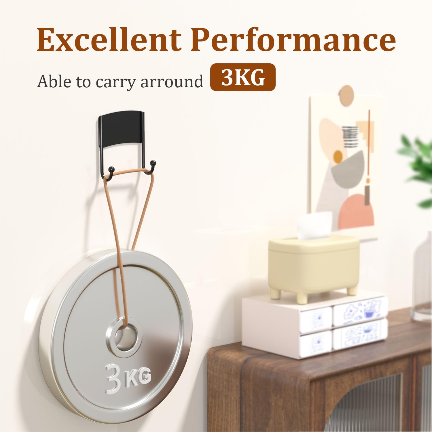 jockcaras Adhesive Towel Hooks for Bathrooms Wall Mounted: Musical Note Shower Hooks Towels - Towel Hanger for Bathroom - Adhesive Bathroom Hooks