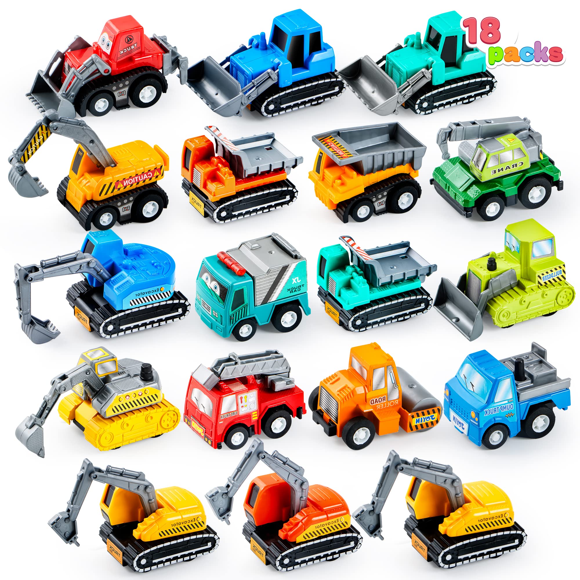 JOYIN 36 Piece Pull Back Cars, Friction Powered Race Cars Vehicle Set for Toddlers, Boys