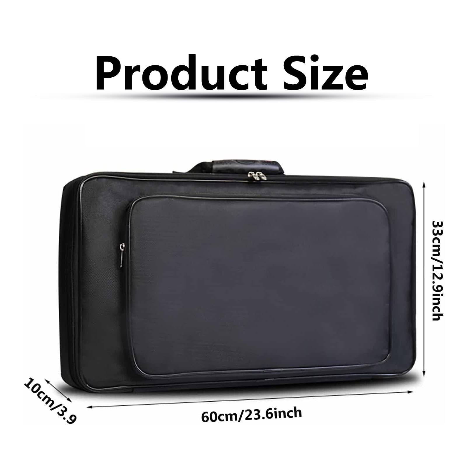 HFINGF Padded Carrying Bag, Gig Bag For Micro Controllers, DJ Controller Bag For Keyboards, Pedals, DJ Controllers, DJ Carrying Case With Shoulder Straps, 23.6"x12.9"x3.9", Black