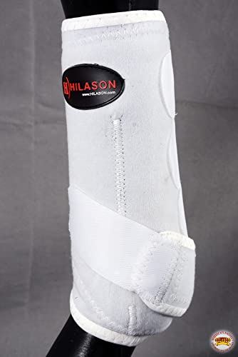 HILASON L M S Horse Front Leg Ultimate Sports Boots Pair White | Horse Leg Boots | Splint Boots for Horses | Horse Jumping Boots| Professional Choice Horse Boots