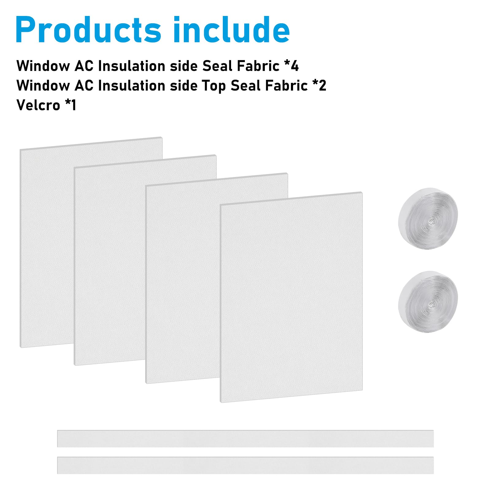 Gpaentsn AC Insulation Side Fabric Seal Vent Kit, Window Air Conditioner Seal Vent Kit with Top Seal Strip, Adjustable