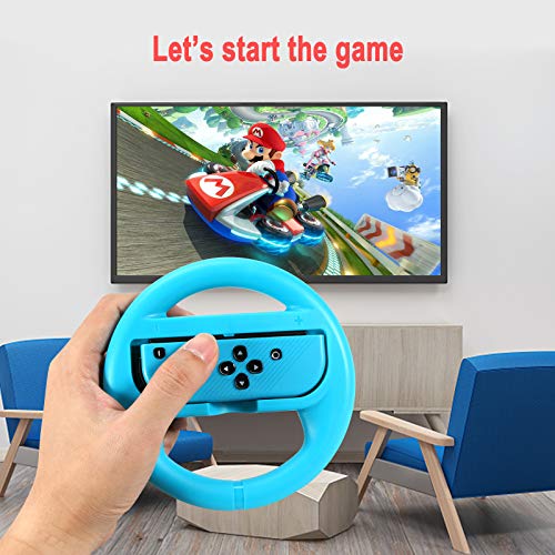 EuroBird Switch Wheel& 2 Pack Switch Mario Steering Wheel Switch Racing Game Steering Wheel for Switch(Blue&Red)…