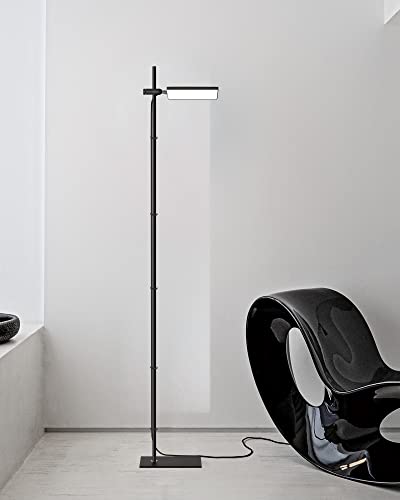 VISDANFO Modern Floor Lamp, 360 Degree Rotation Sky LED Floor lamp Office Lighting, Bright LED Standing Pole Light, Tall Lamps for Living Room,Bedroom,Reading,Study Room (Black)