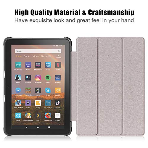 EpicGadget Case for Amazon Fire HD 8 / Fire HD 8 Plus (10th Generation, 2020 Released) - Lightweight Tri-fold Stand Auto Wake/Sleep Folio Cover Case + 1 Screen Protector and 1 Stylus (Navy Blue)