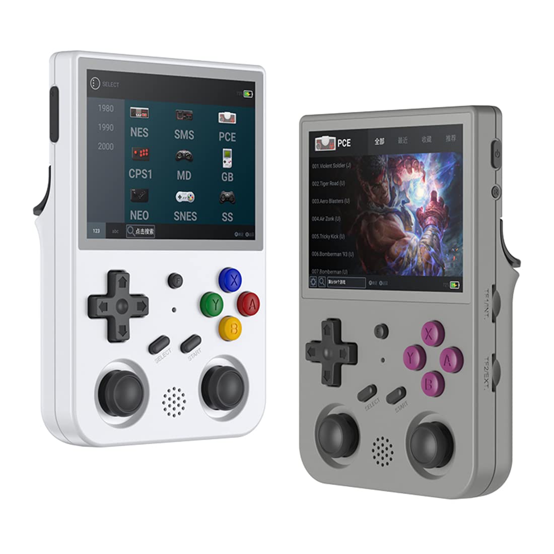 HYUA RG353V 3.5-Inch 16G+256G Handheld Game Console Built-in 10000 Games (Grey), 180g