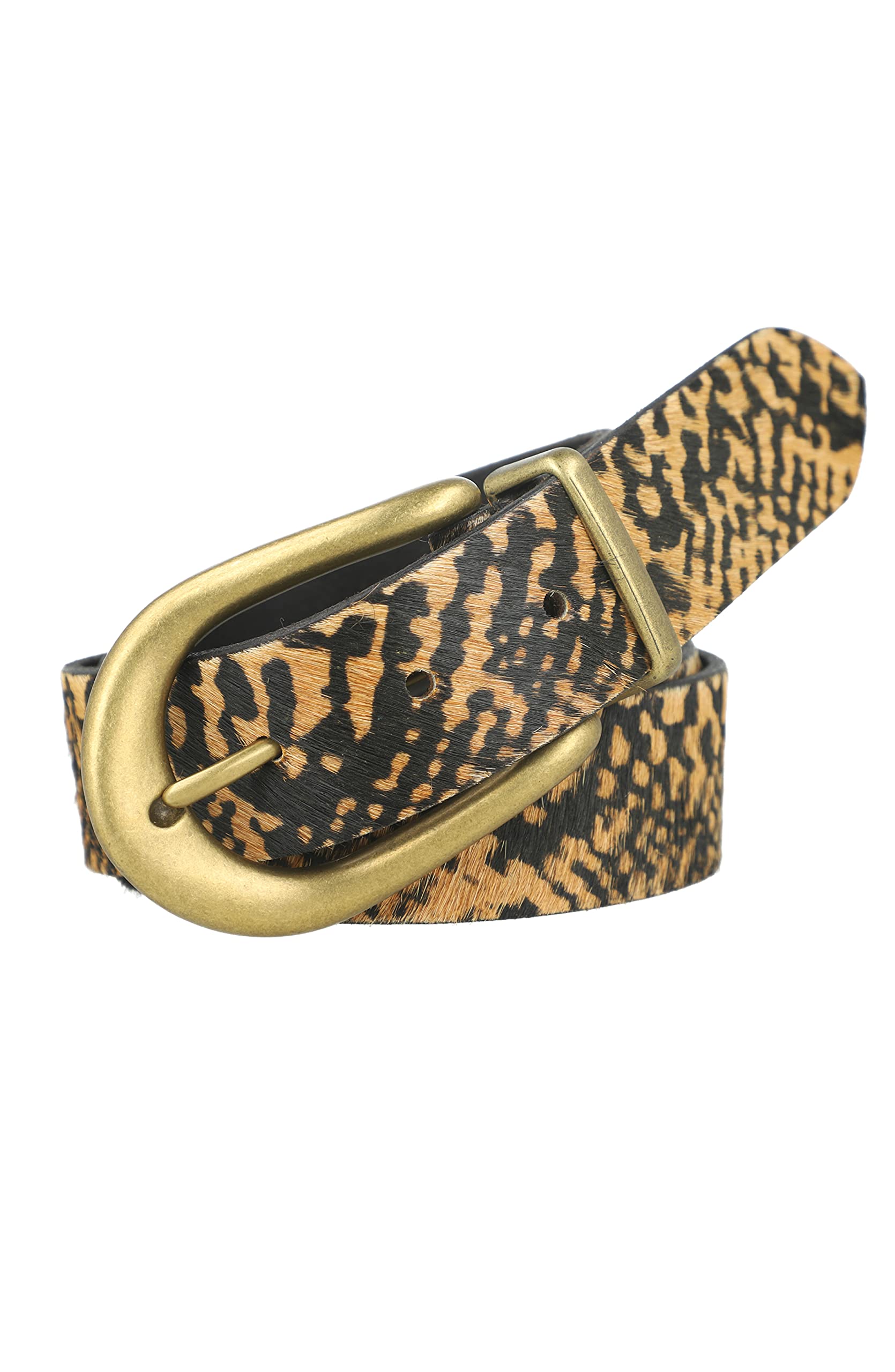 Frye Women's 35MM Leather Belt, Brown Multi Haircalf, Medium