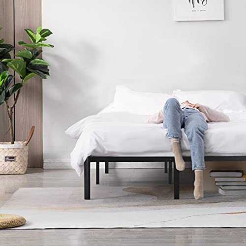 TATAGO 16 Inch Metal Platform Bed Frame with Anti-Collision Round Legs, 3000lbs Heavy Duty Mattress Foundation, Easy Assembly/Silent/Anti-Shake/Non-Slip/No Box Spring Needed, Twin