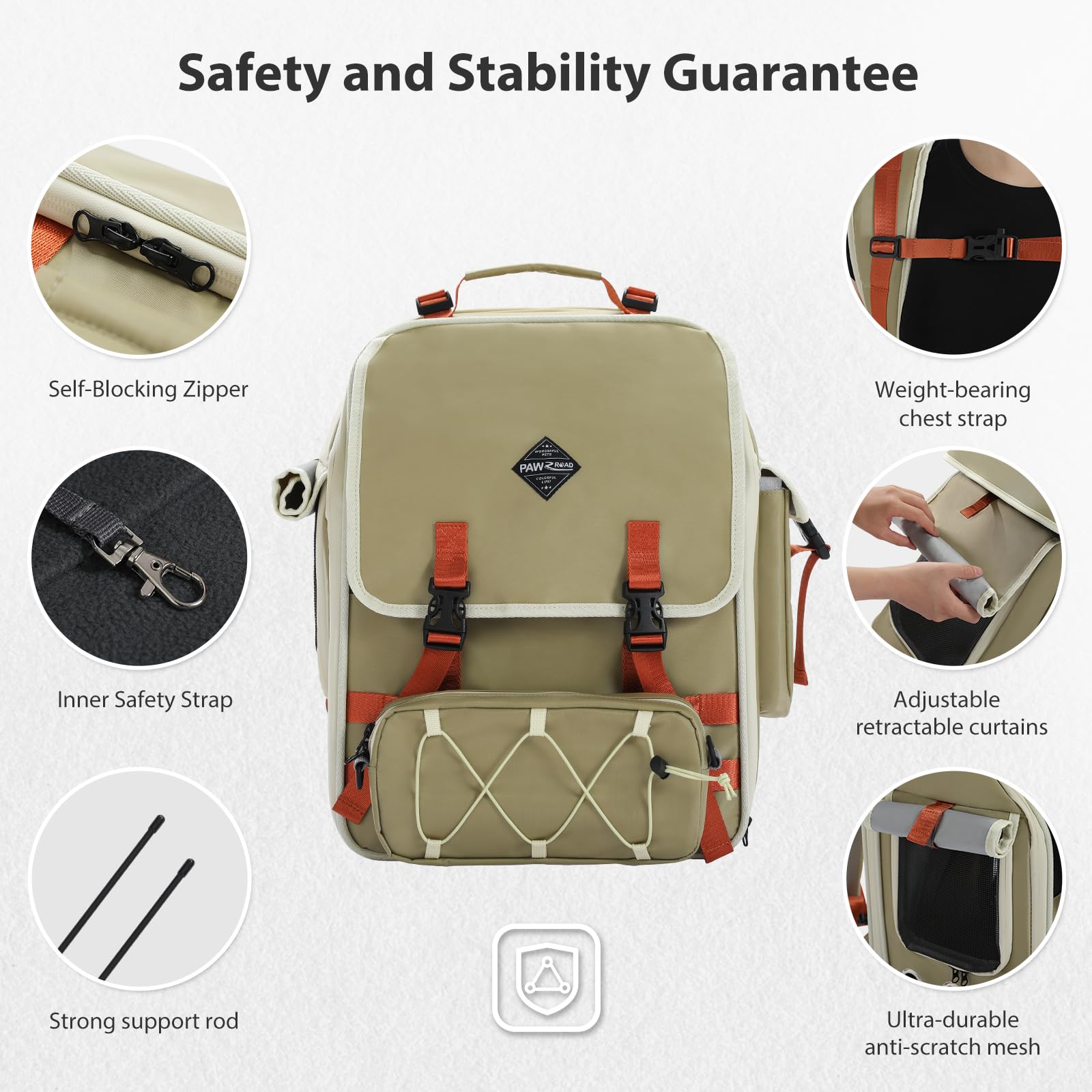 Expandable Cat Carrier with Detachable Treat Pouch, Cat Backpack for Large Cats Bundle Fluffy Dog Couch Bed, Modular Dog Bed for Large Dogs