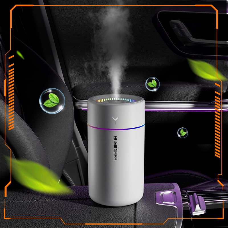 KISSWILL Mini Humidifier, USB Personal Desktop Humidifier for Car, Office, Bedroom etc. Auto Shut-Off, 2 Mist Modes, Super Quiet - (BL - Black)