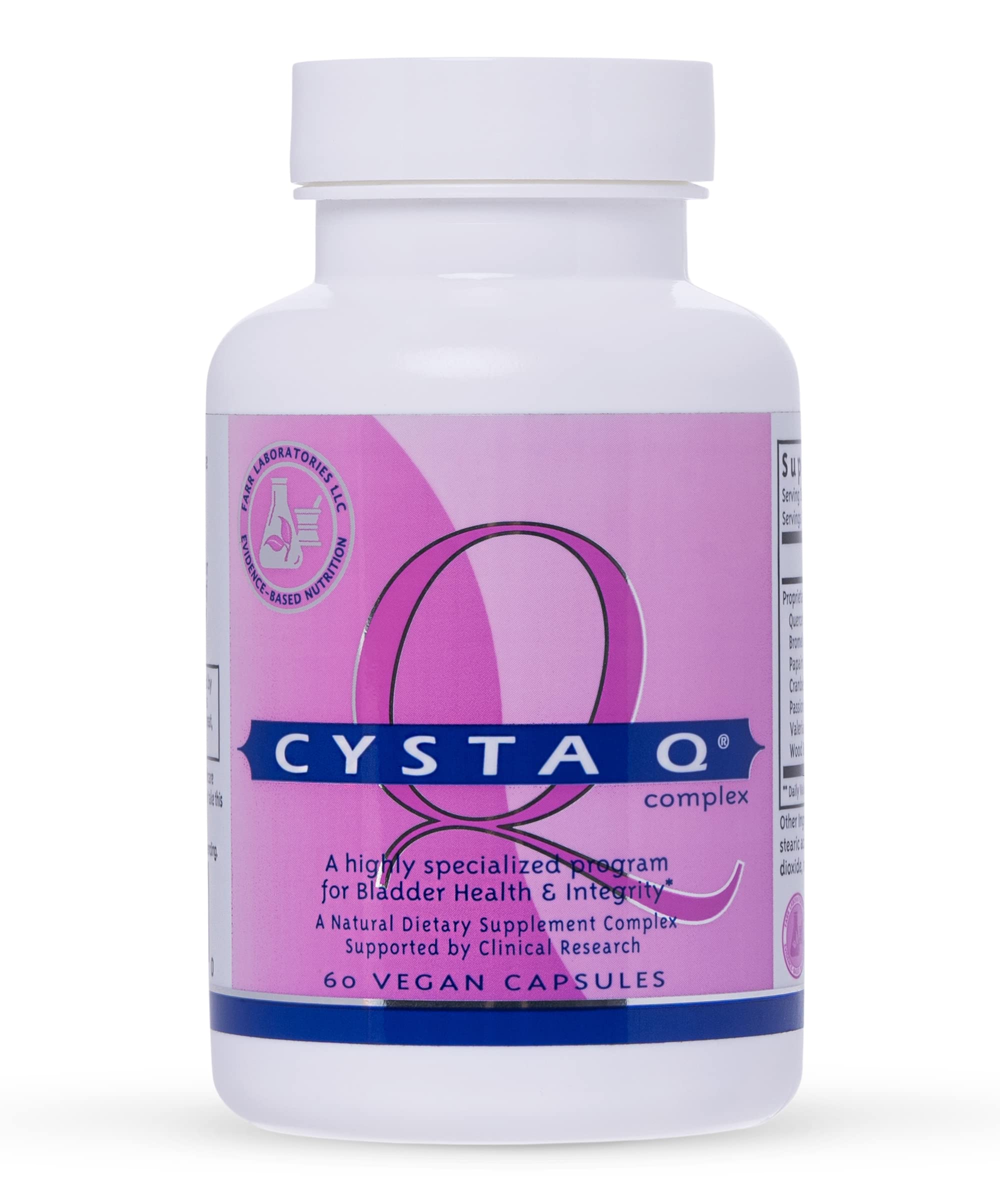 Farr Laboratories Cysta-Q Maximum Strength Interstitial Cystitis (IC) Relief and Bladder Discomfort - Urinary Urgency and Frequency β 60 capsules