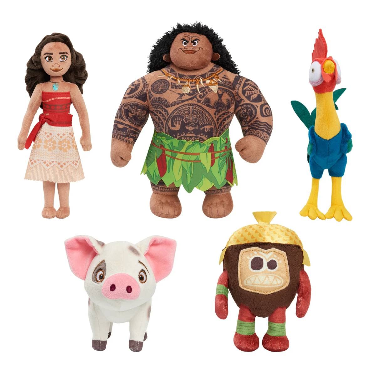Just Play Moana 5 Piece Plush Figure Set (Moana, Maui, HEI HEI, Kakamora, and Pua) Ages 3 & Up
