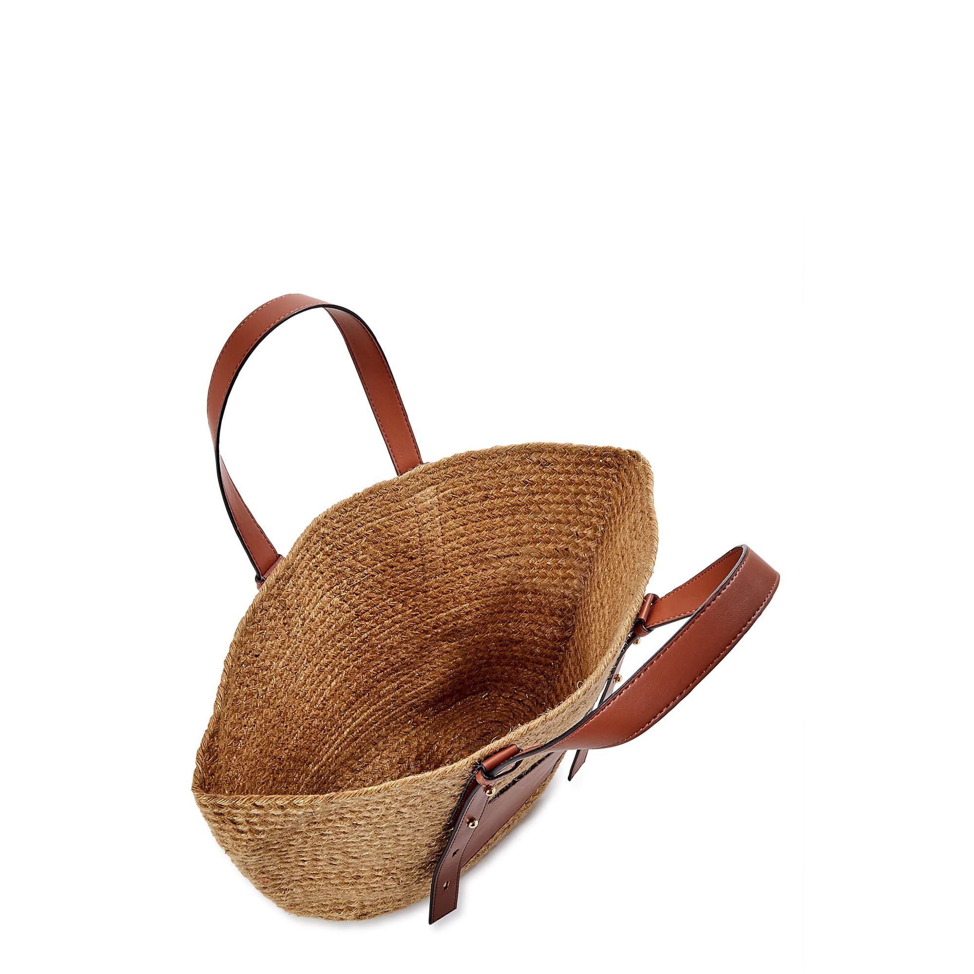 Jute Pocket Tote, Straw Bag, Summer Beach Bag, Everday Bag. (Brown)