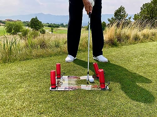 EyeLine Golf Speed Trap - Build Confidence and Improve Your Swing with Slice and Hook Corrector- Swing Trainer - Unbreakable Polycarbonate Base (Speed Trap 1.0) (Speed Trap 2.0)