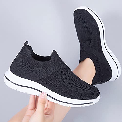 FASDNENDYS Shoes Fashion Comfortable Running Solid Flat Lightweight Ladies Color Women's Friendly Shoes Black