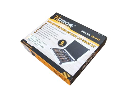 Hoteche 8PC HSS Cobalt Silver & Deming Drill Bits Set, Large Size 9/16" to 1", Reduced 1/2" Shank