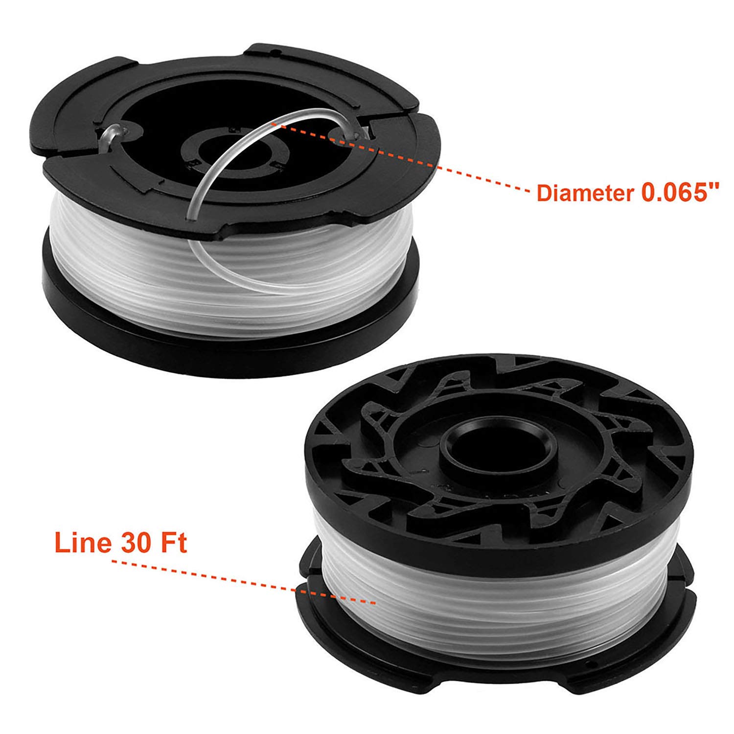 Eyoloty 30ft 0.065β AF-100 Replacement Spools for Black Decker GH900 GH600 LST522 LCC140 String Trimmer Weed Eater Refills Auto-Feed Spool(8 Replacement Spool, 1Cap,1 Spring)