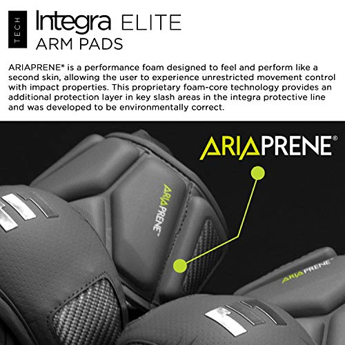 Epoch Integra Elite Lacrosse Arm Pads with 2-Step Multi-Density Foam, Medium, White