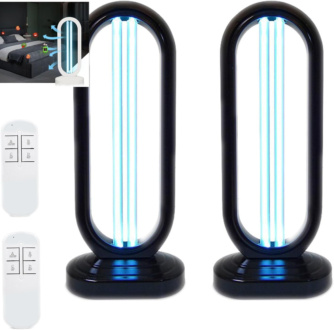 Lumivyx Haloclean Uv, with 3- Speed Timing and Remote Control ๐๐ฏ ๐๐๐ ๐๐ฎ๐ ๐ฌ (2, Black)