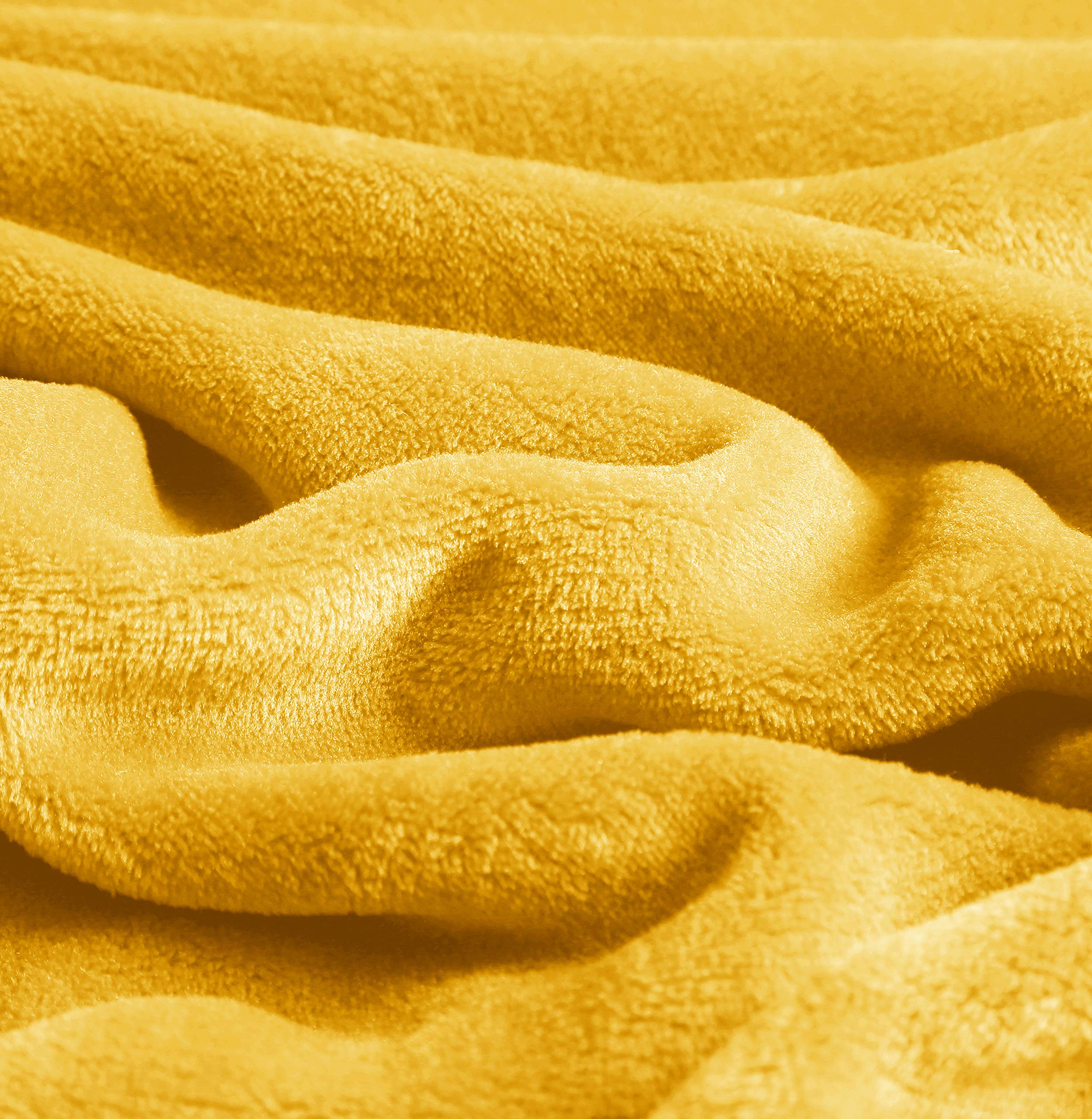 EXQ Home Fleece Blanket Twin Size Yellow Throw Blanket for Couch or Bed - Microfiber Fuzzy Flannel Blanket for Adults