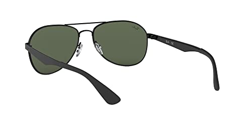 Ray-Ban RB3549 Aviator Sunglasses, Matte Black/Dark Green, 58 mm