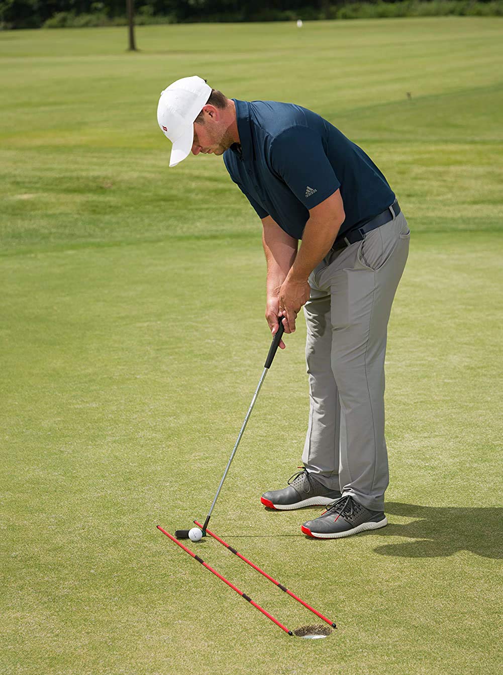 Golf Alignment Sticks by Shaun Webb, PGA (Pack of 2) 40-inch Collapsible Alignment Stick Golf Training to Set up Your Body, Balls and Club in Perfect Alignment. Clear Tube Case - Golf Training Sticks