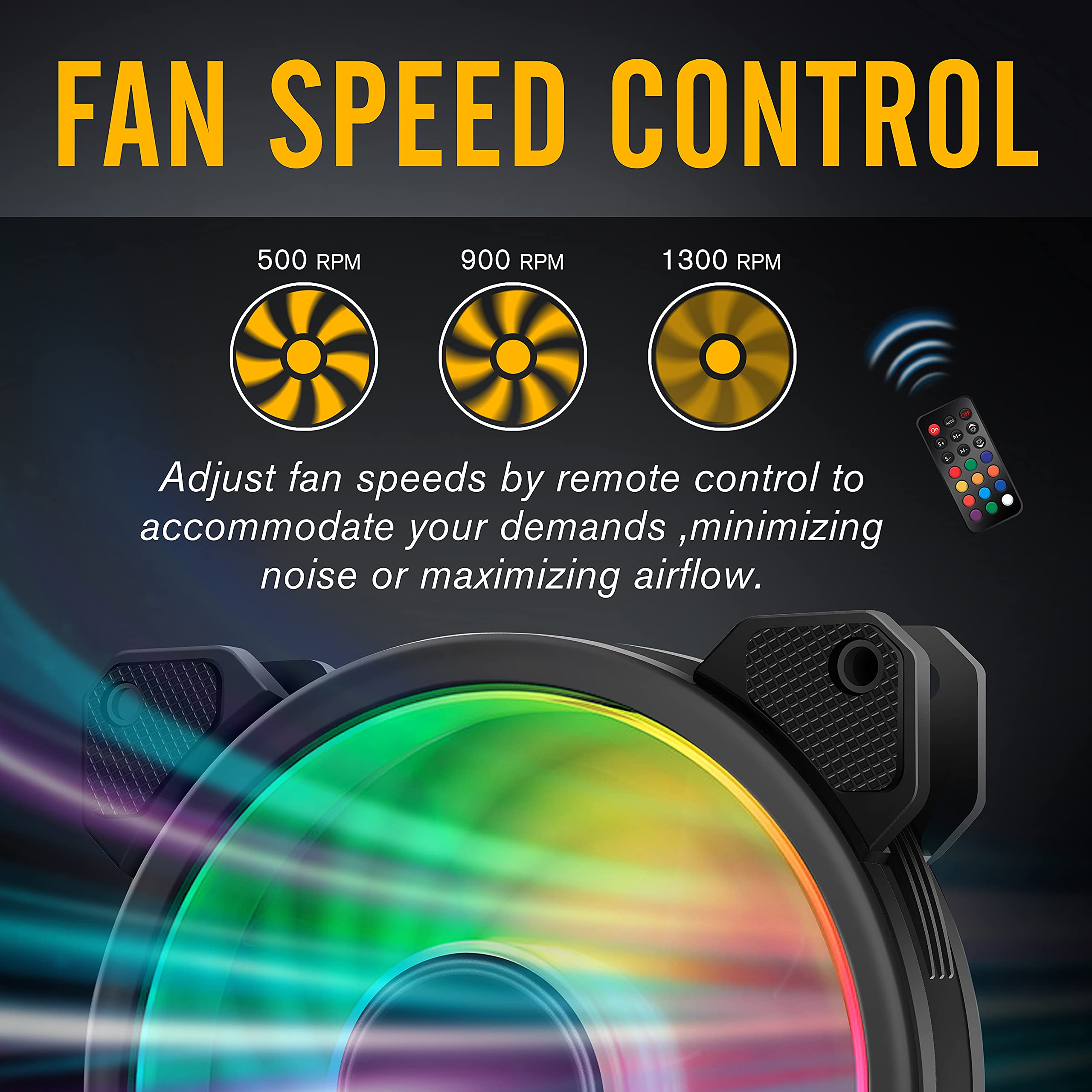 EZDIY-FAB 120mm Computer Case Fan,Motherboard Aura Sync Fan,High Airflow,Speed Adjustable, ARGB Fan with Fan Hub and Remote-5 Pack