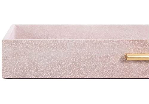 Large Blush Sting Tray – by Alice Lane Home Collection – Pink Blush – Gold Finished Handles – Modern Elegant Decorative Tray – Home Décor, Kitchen, Bathroom, and Coffee Table