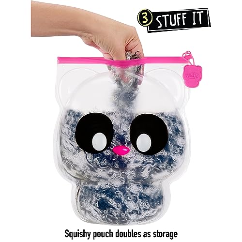 Fluffie Stuffiez Panda Large Collectible Feature Plush 11" - Surprise Reveal Unboxing with Huggable ASMR Fidget DIY Fur Pulling, Ultra Soft Fluff