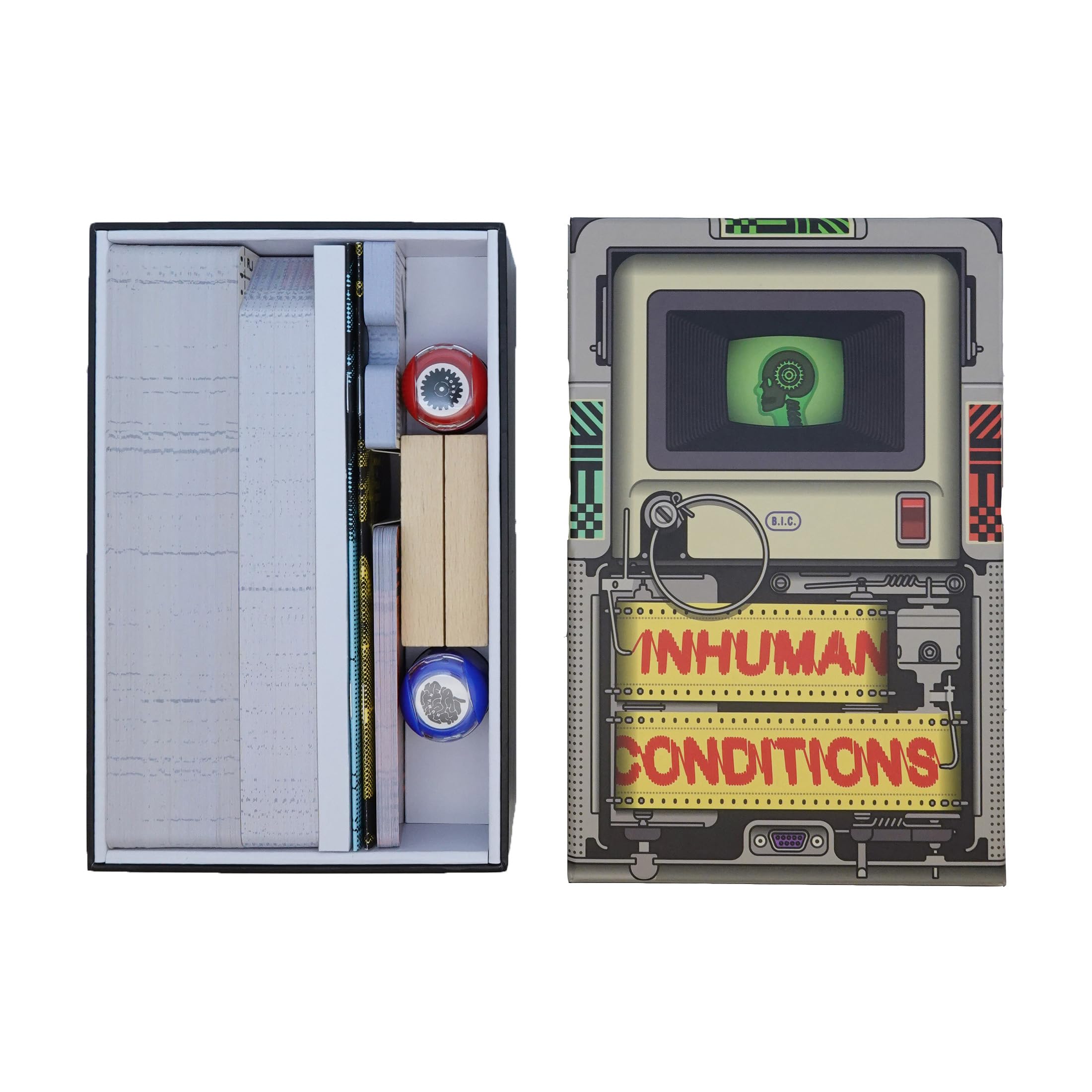 Inhuman Conditions: A Game of Cops and Robots, Fast-Paced Interrogation Game, 2 to 22 Player Game, Over 50 Unique Robot Personalities, For Ages 14 and up
