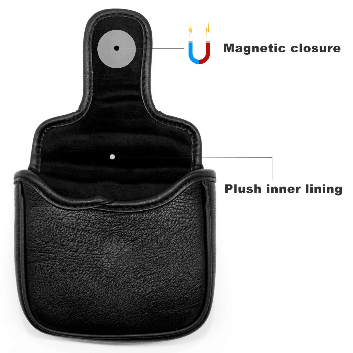 Golf Putter Cover, Putter Headcovers Golf Club Head Covers Putter Headcover for Blade Leather Golf Mallet Putter Head Covers with Magnetic for All Brands USA Style