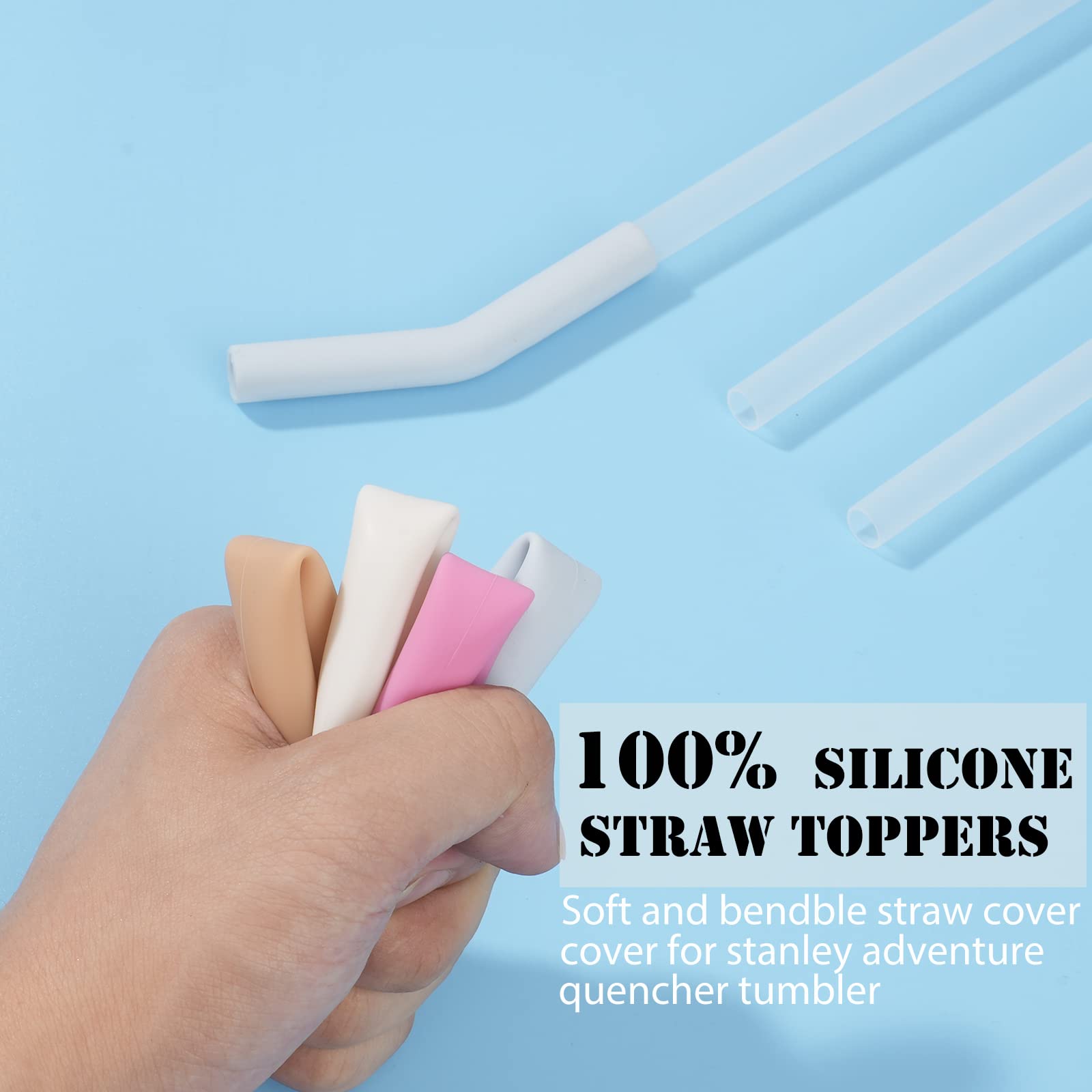 Greant 8 PCS Straw compatible with Stanley Adventure Quencher 40oz, 12 inch Straw compatible with Stanley 40oz Tumbler With Handle, Come With 4 PCS Straw Covers compatible with Stanley