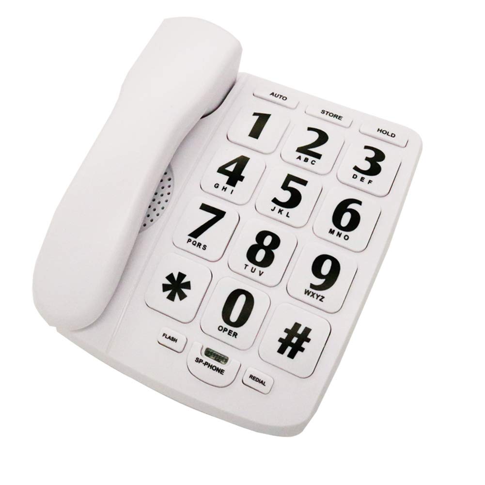 Elderly Phone for Seniors, HePesTer Large Button Phone for Low Vision Amplified Corded Phone Landline Home Telephones Programmable Wall Phone with Extra Loud Ringer