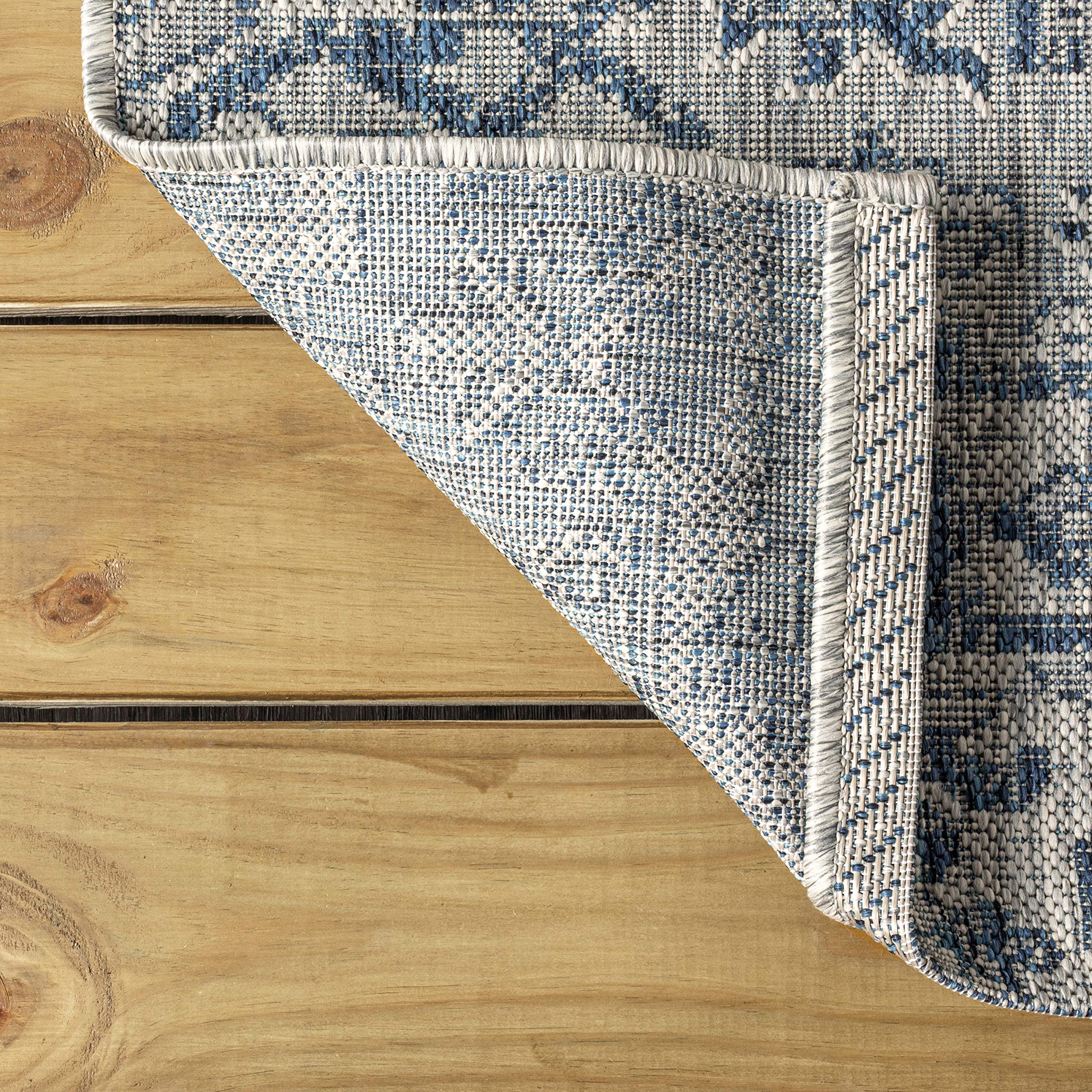 JONATHAN Y Estrella Bohemian Medallion Textured Weave Indoor/Outdoor Navy/Gray 4 ft. x 6 ft. Area-Rug, Coastal,Easy-Cleaning,HighTraffic,LivingRoom,Backyard, Non Shedding (SMB105B-4)