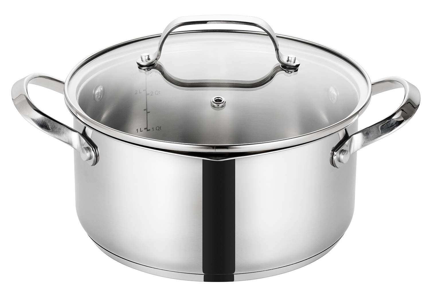 EPPMO SS304 Stainless Steel Non-Stick Stockpot with Lid, 3.2 Quart