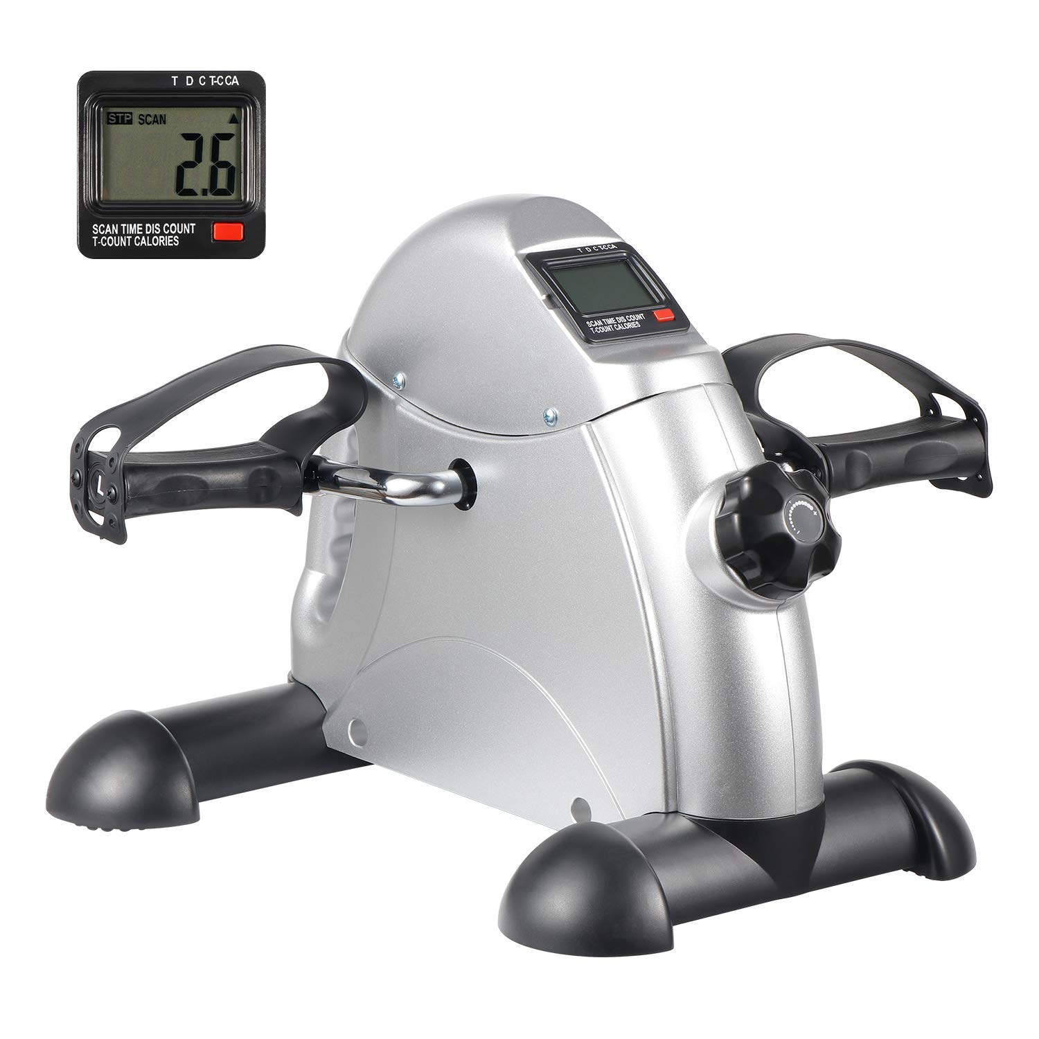 F2C Portable Exercise Bike Pedal for Leg and Arm, Mini Bike Fitness Peddler Rehab Equipment with Digital Monitor, Stationary Cycle for Office Home Under Desk