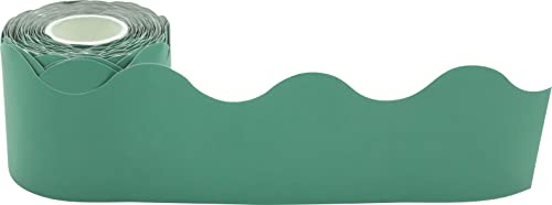 Teacher Created Resources Eucalyptus Green Scalloped Rolled Border Trim, 50 Feet