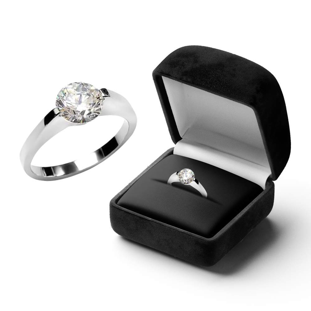 Eternal Sparkles Women’s CZ Cubic Zirconia Sustainable Solitaire Bridal Engagement Ring in Hypoallergenic Stainless Steel for Wedding Proposals and Anniversaries