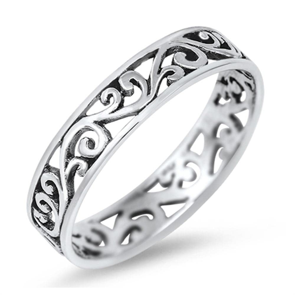 Eternity Celtic Design Fashion Ring New .925 Sterling Silver Band Size 2.5