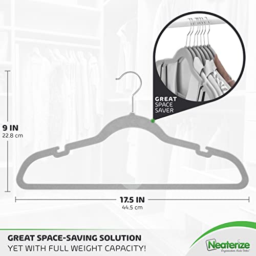 Velvet Hangers 60 Pack Grey β Heavy Duty Velvet Clothes Hangers - Non Slip Felt Coat and Suit Hangers for Closet - Lightweight Thin Space Saving Ganchos para Colgar Ropa