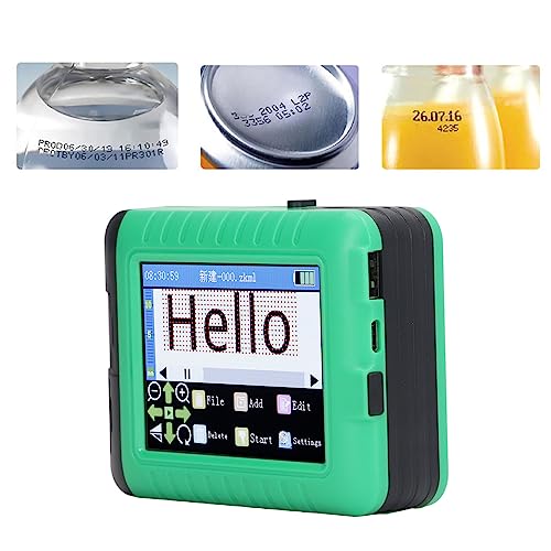 Fafeicy Small Portable Handheld Inkjet Printer, 3.5 Inch HD Color Touch Screen, Multi Language, Diverse Font Editing, for Label Production Date Barcode