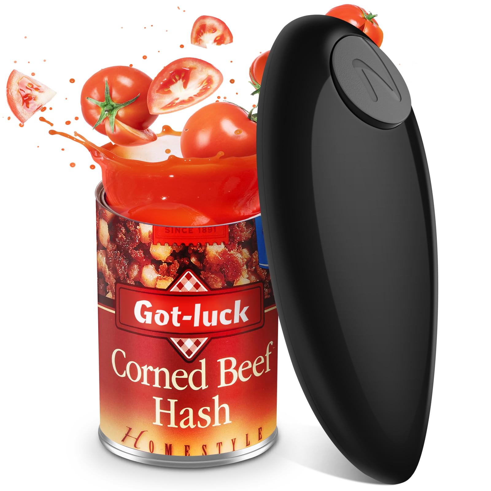 Electric Can Opener, Hands Free One Touch Automatic Can Openers Fit Different Can Sizes and Shape with No Sharp Edges for Kitchen, Kitchen Gadgets for Senior with Arthritis