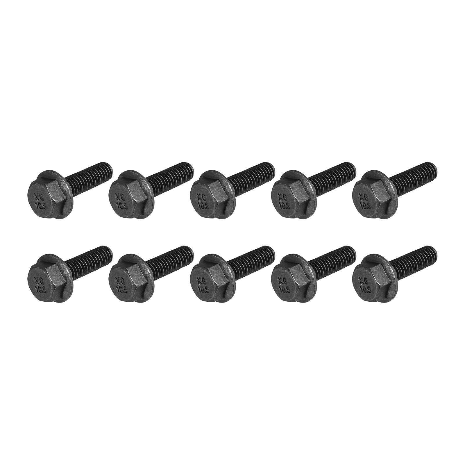METALLIXITY Flanged Hex Head Bolts (M6x20mm) 20pcs, Hexagon Serrated Flange Bolt Fully Thread Screw - for House Construction Hardware Fasteners