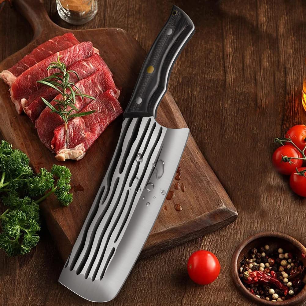 Hong Won Meat Cleave,Cleaver Knife for Meat Cutting, High Carbon German Stainless Steel with Ergonomic Handle for Home, Kitchen & Restaurant