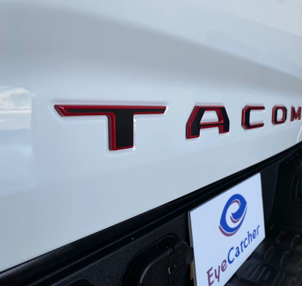 EyeCatcher PRO Premium Tailgate Letter Inserts Compatible with 2016-2023 Tacoma (Black and Red)