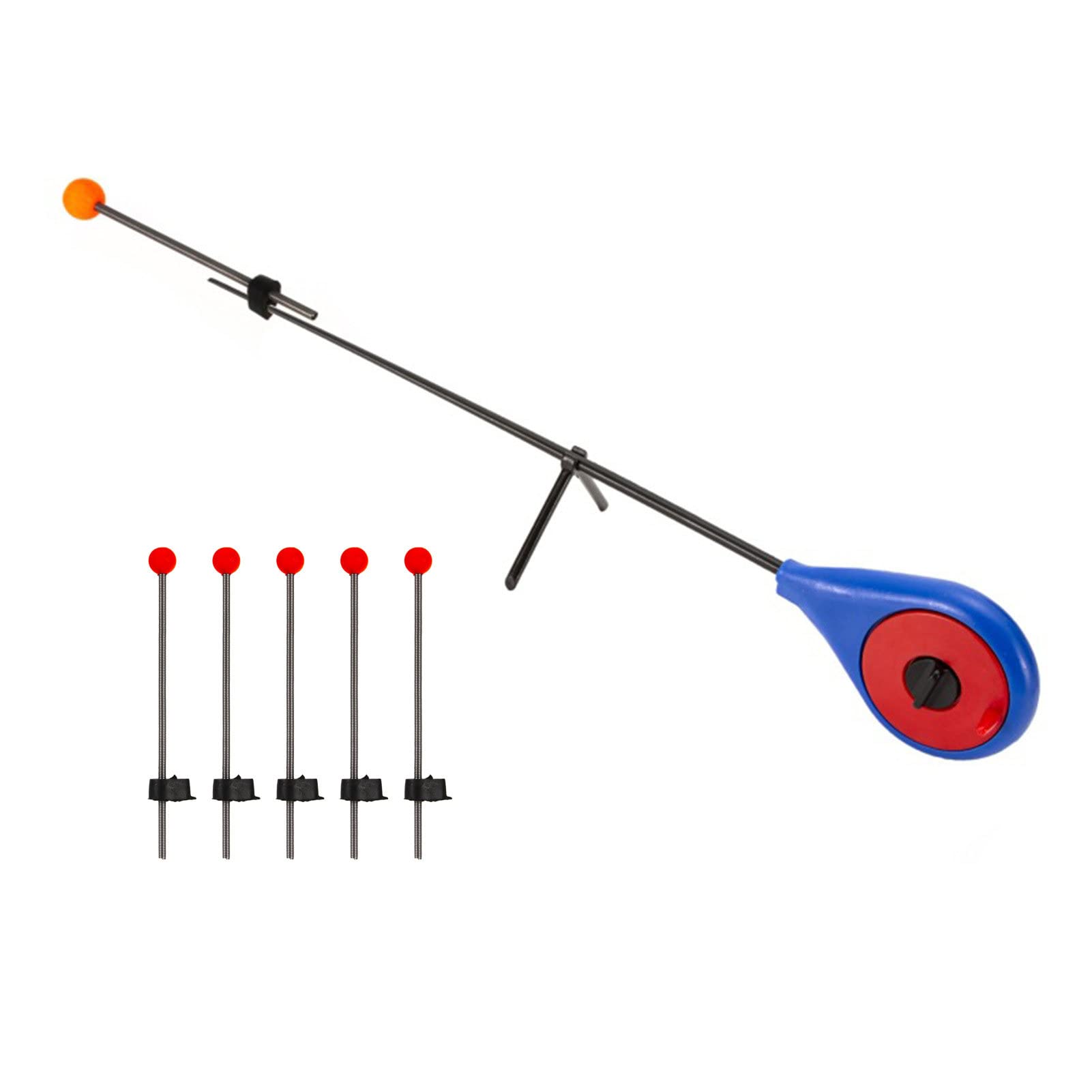 Hislaves Ice Fishing Tool,Winter Outdoor Ice Fishing Rod Tackle Tool with 5Pcs Large/Small Red Ball Spring