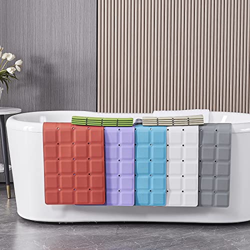 Webos Foldable Non Slip Silicon Bath Mat Bathtub mat Shower mats no Suction Cups for Textured Tub and Reglazed Tub(Foldable - Black, 28-inch x 14-inch)